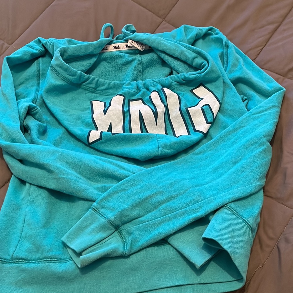 Pink Victoria’s Secret Hoodie With Pink Logo On Hood - Gem